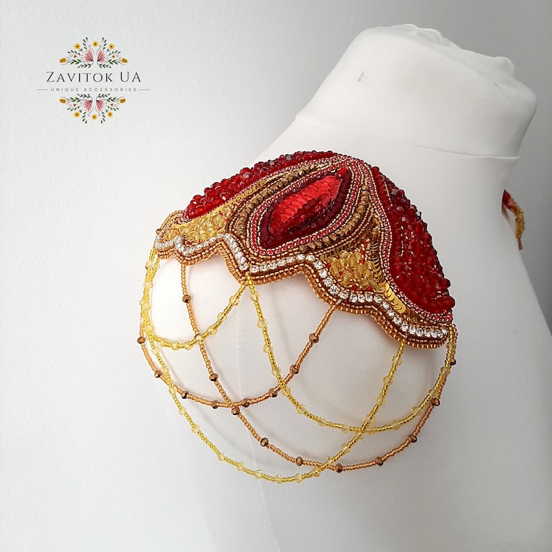 Shoulders Accessories/gold Beaded Epaulettes/fringed Detachable Sleeves ...