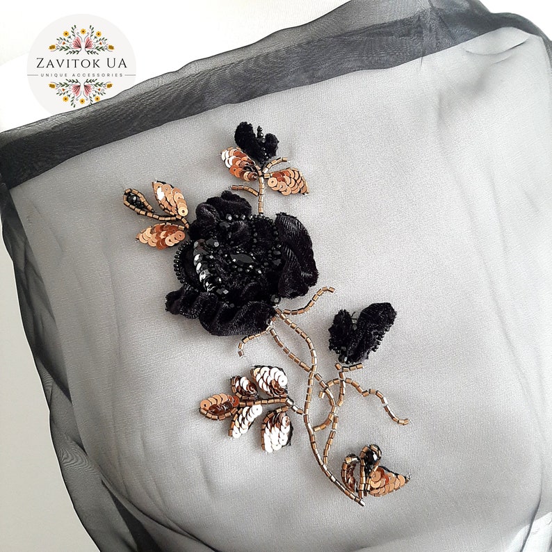 Embroidered Beaded Applique Handmade Patches on Clothes With Beads on ...