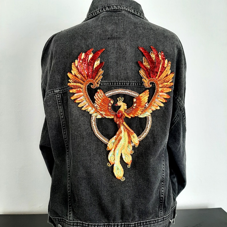 Embroidered Beaded Jean Embellish Jacket. Statement Denim Jacket ...