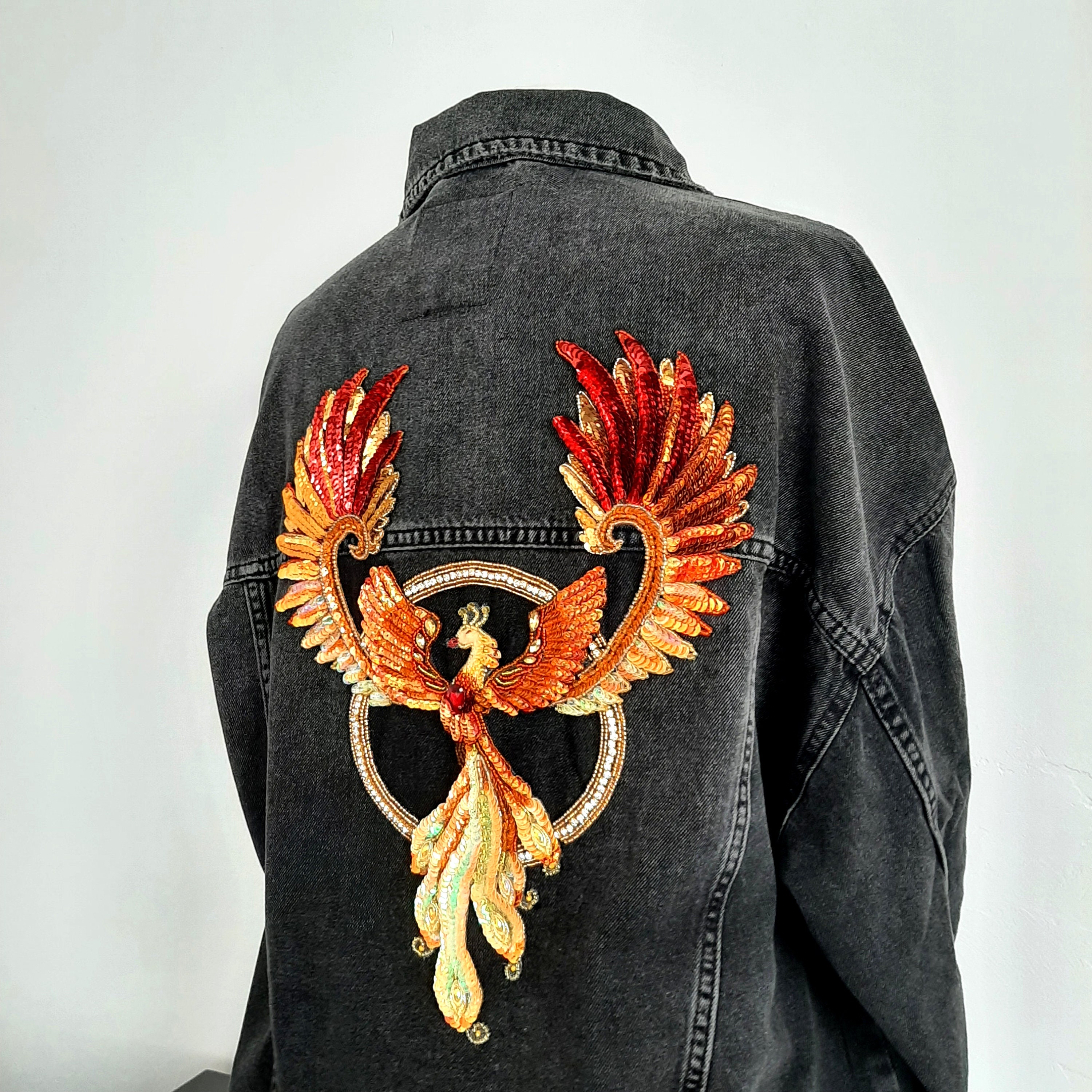Embroidered Beaded Jean Embellish Jacket. Statement Denim Jacket ...