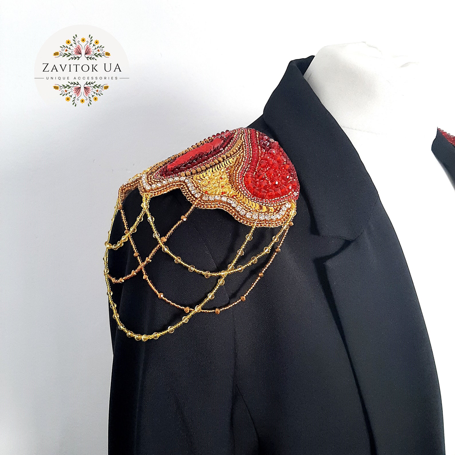 Shoulders Accessories/gold Beaded Epaulettes/fringed Detachable Sleeves ...