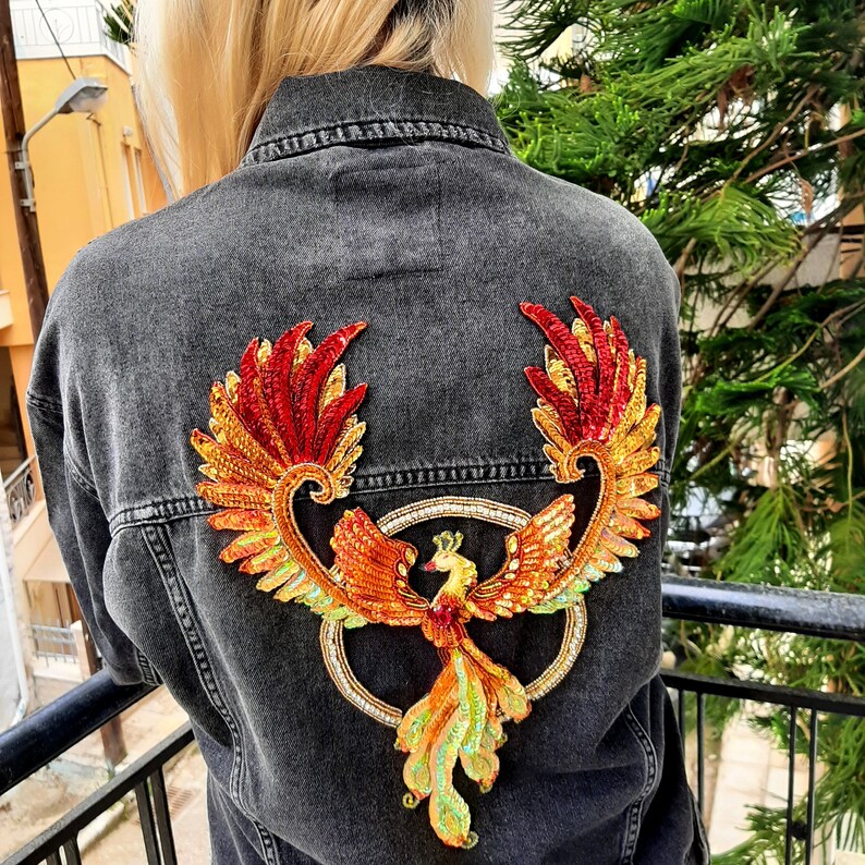Embroidered Beaded Jean Embellish Jacket. Statement Denim Jacket ...