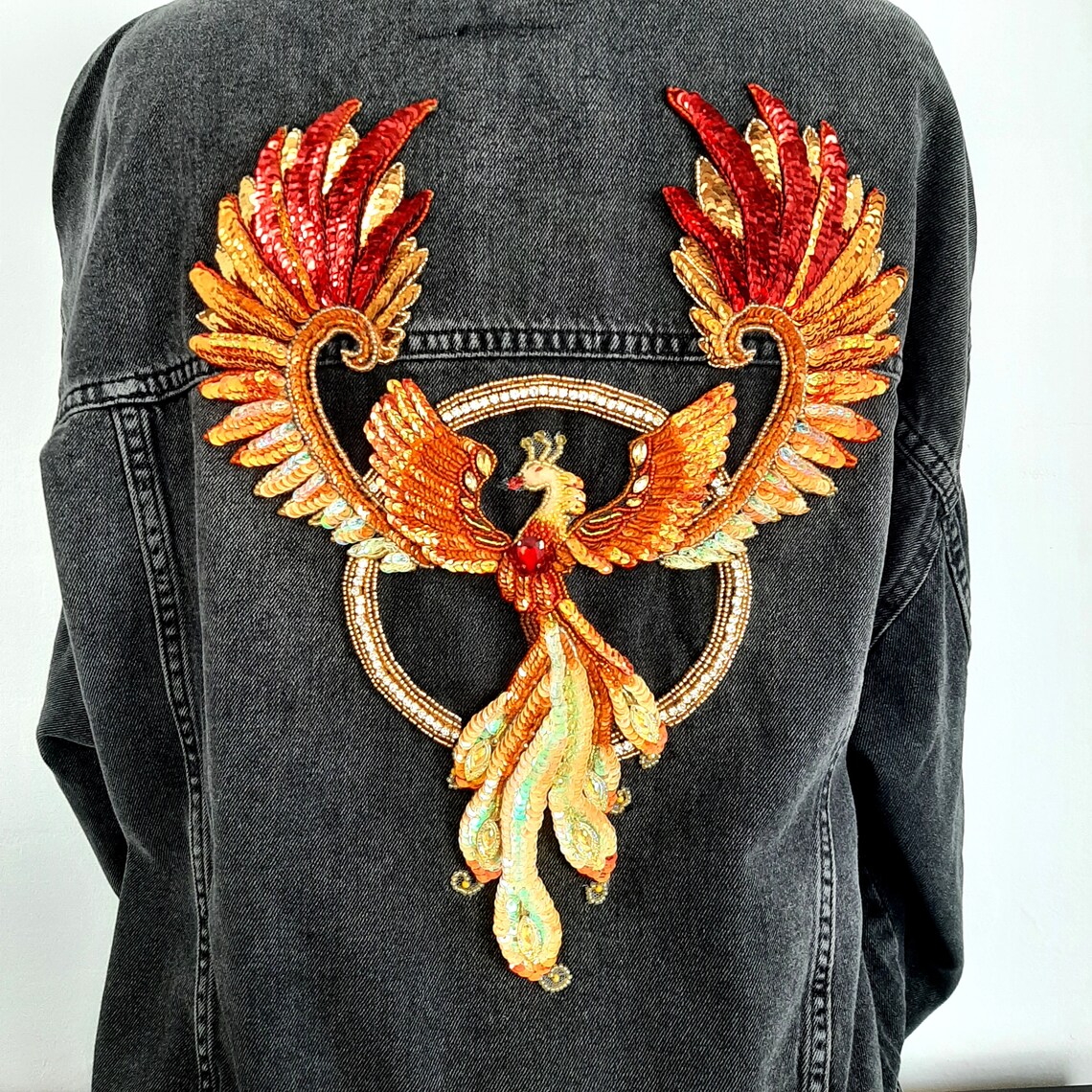 Embroidered Beaded Jean Embellish Jacket. Statement Denim Jacket ...