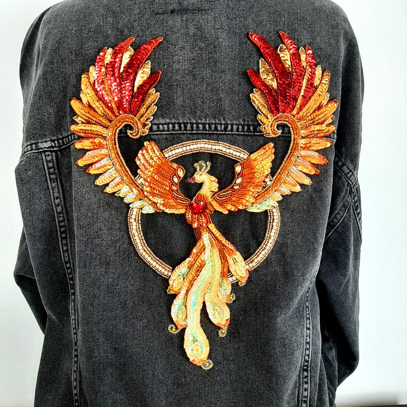 Embroidered Beaded Jean Embellish Jacket. Statement Denim Jacket ...