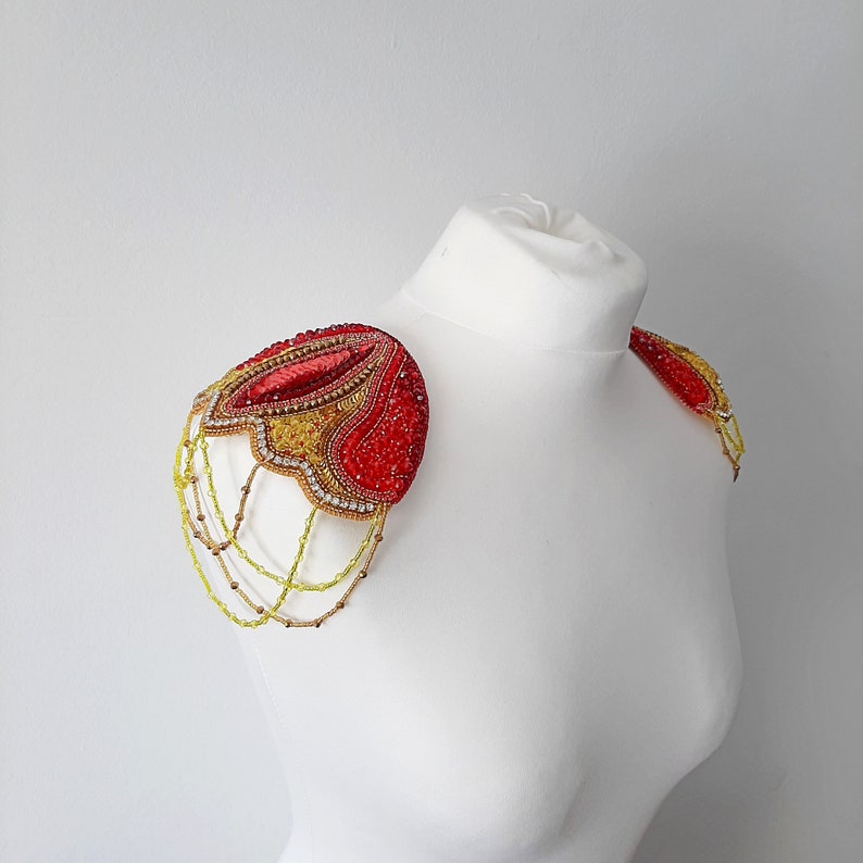 Shoulders Accessories/gold Beaded Epaulettes/fringed Detachable Sleeves ...