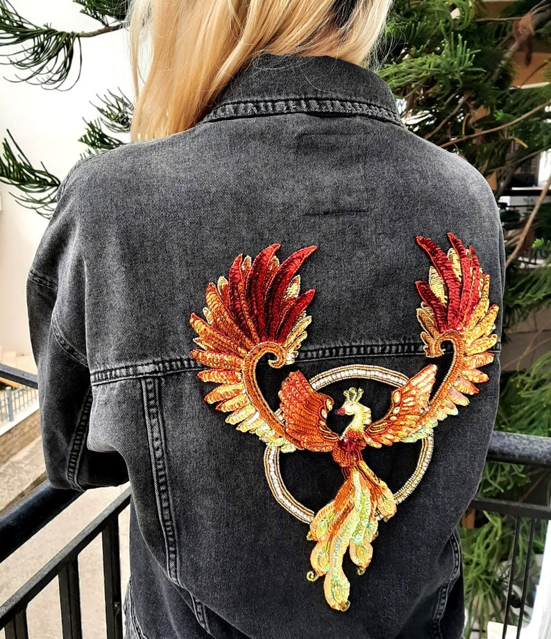 Embroidered Beaded Jean Embellish Jacket. Statement Denim Jacket ...