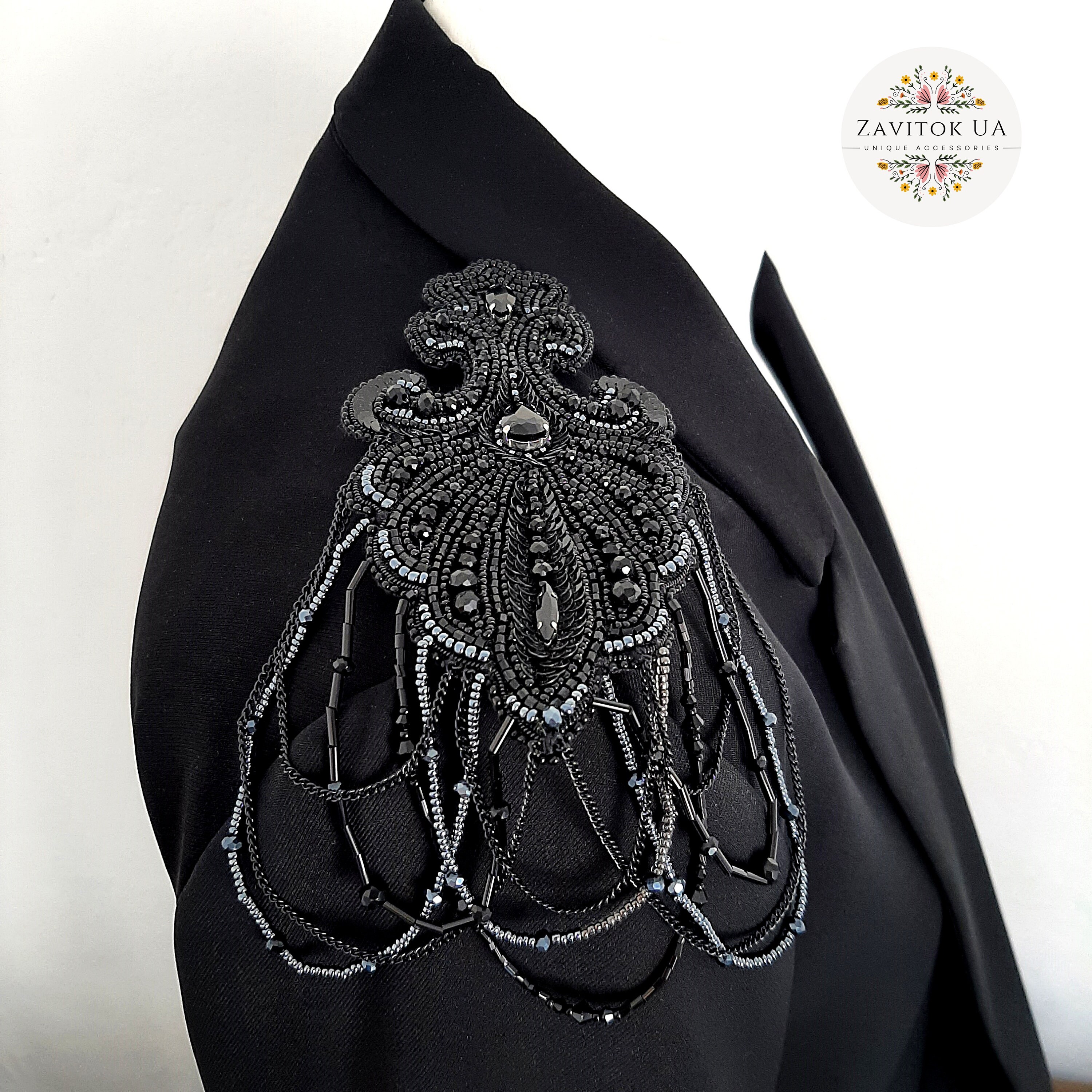 Beaded Epaulettes Shoulder Pad Straps Jacket Accessories. Festival ...
