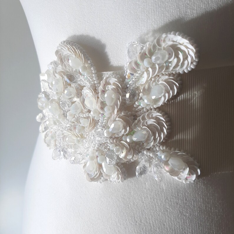 Ivory Wedding Belt/wide Bridal Sash/flower Beige Embroidered Belt for ...