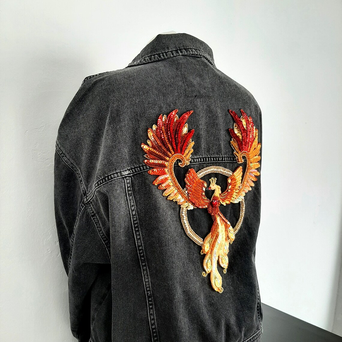 Embroidered Beaded Jean Embellish Jacket. Statement Denim Jacket ...