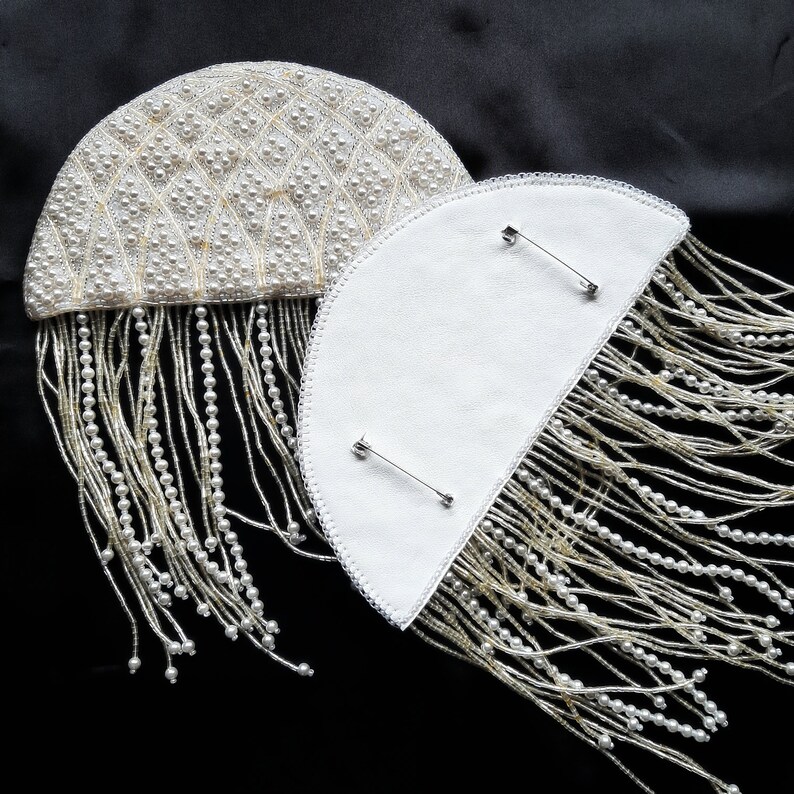 Shoulder Pearl Beaded Epaulettes. Fringed Shoulder Accessories. Beaded ...