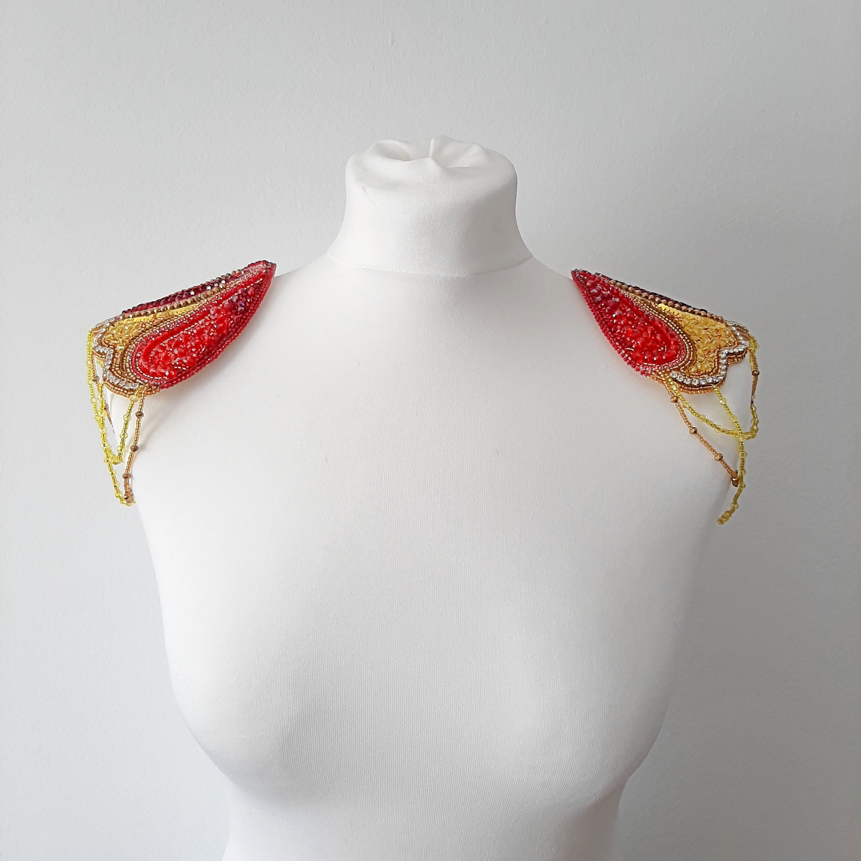 Shoulders Accessories/gold Beaded Epaulettes/fringed Detachable Sleeves ...