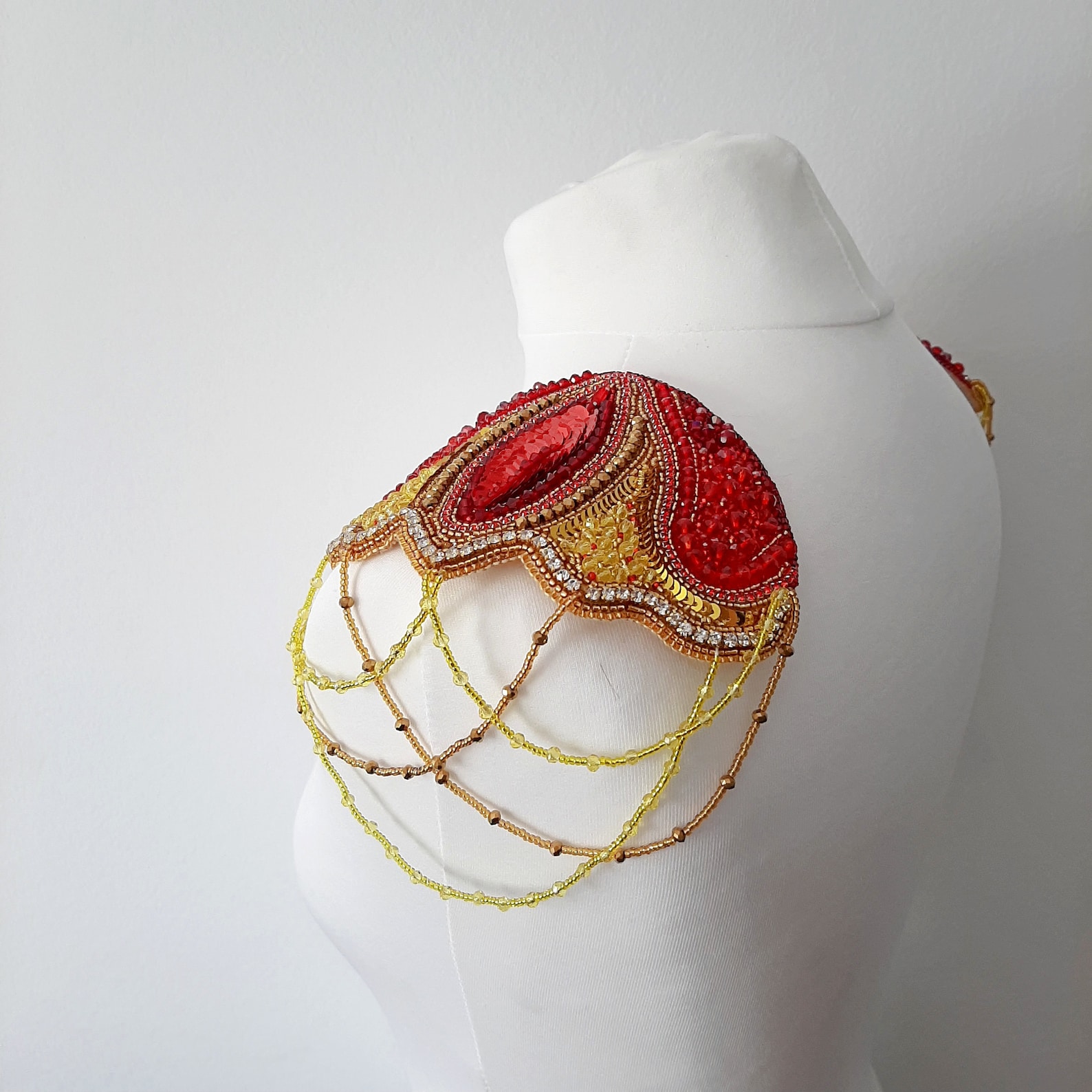 Shoulders Accessories/gold Beaded Epaulettes/fringed Detachable Sleeves ...