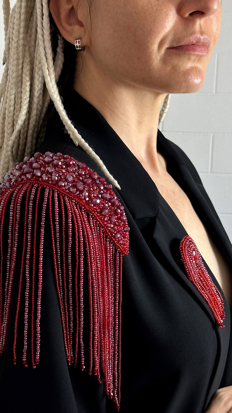 Epaulette Costume Shoulder Accessories/festival Outfit. Beaded Fringed ...