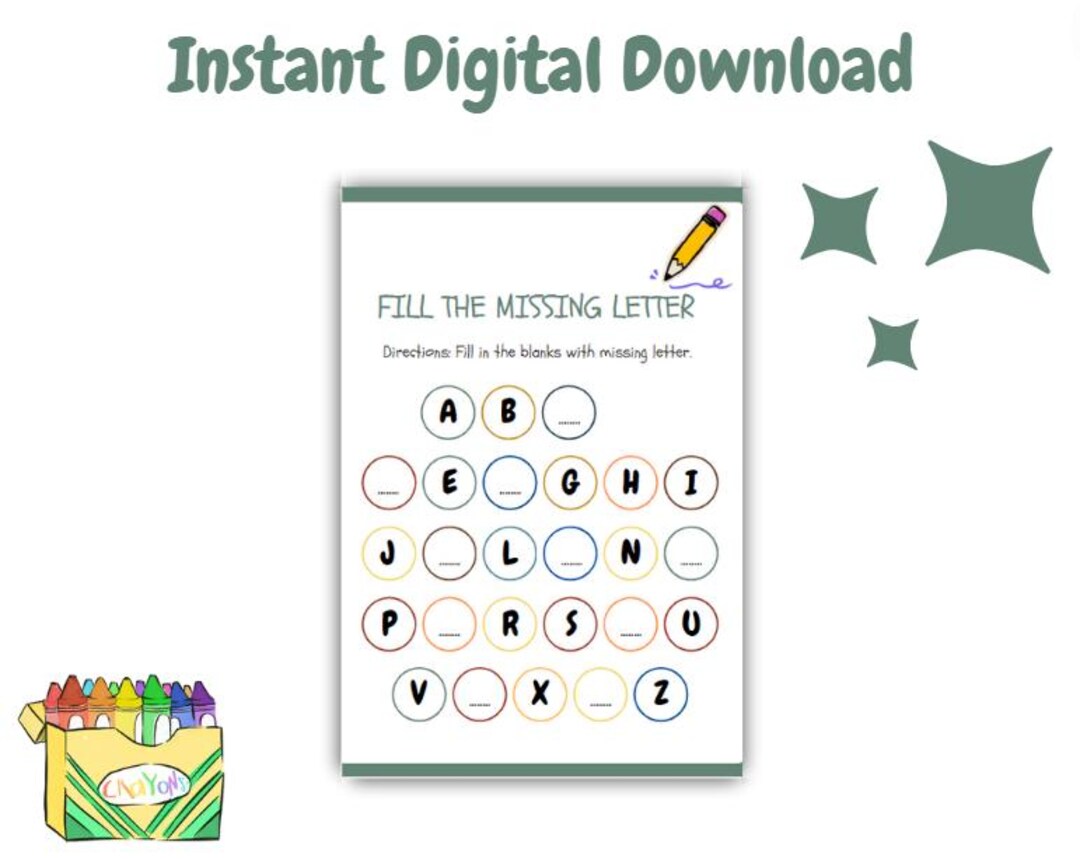 Fill in the Missing Letter Worksheets | Alphabet Learning Printables ...