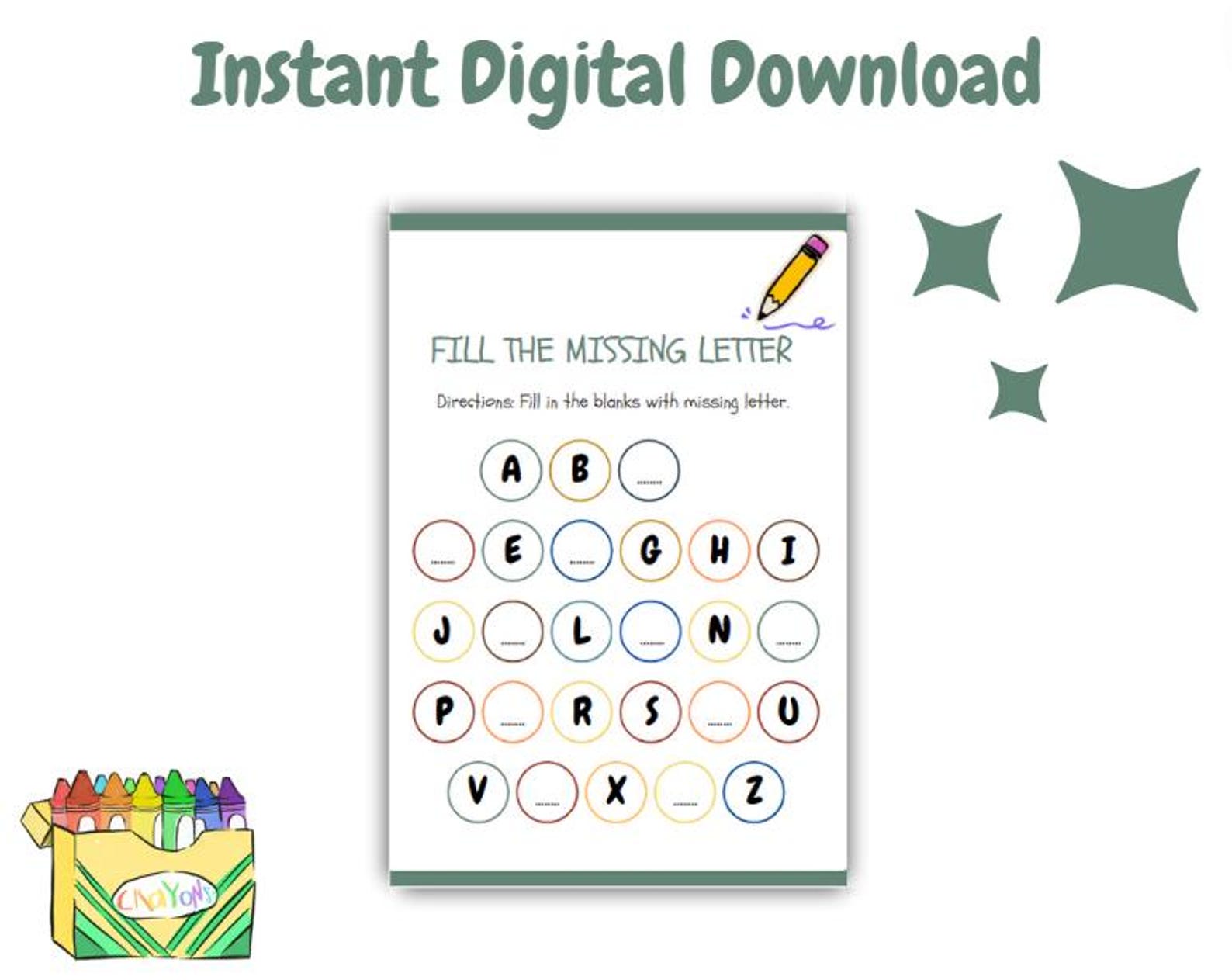 Fill in the Missing Letter Worksheets | Alphabet Learning Printables ...