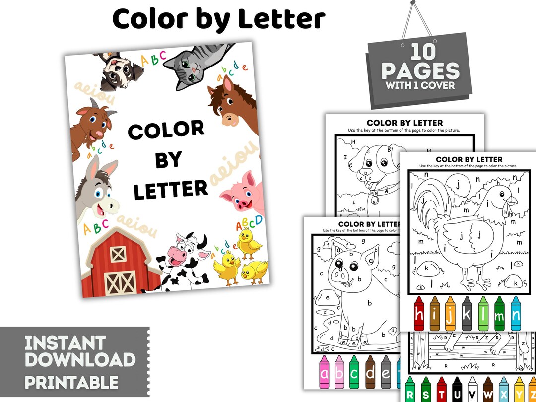 Color by Letter Activity Pack: Alphabet Learning Printable (PDF) - Etsy
