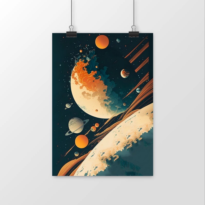 Japanese Poster 80's Blue Space Japanese Poster Space Wall Art Prints ...