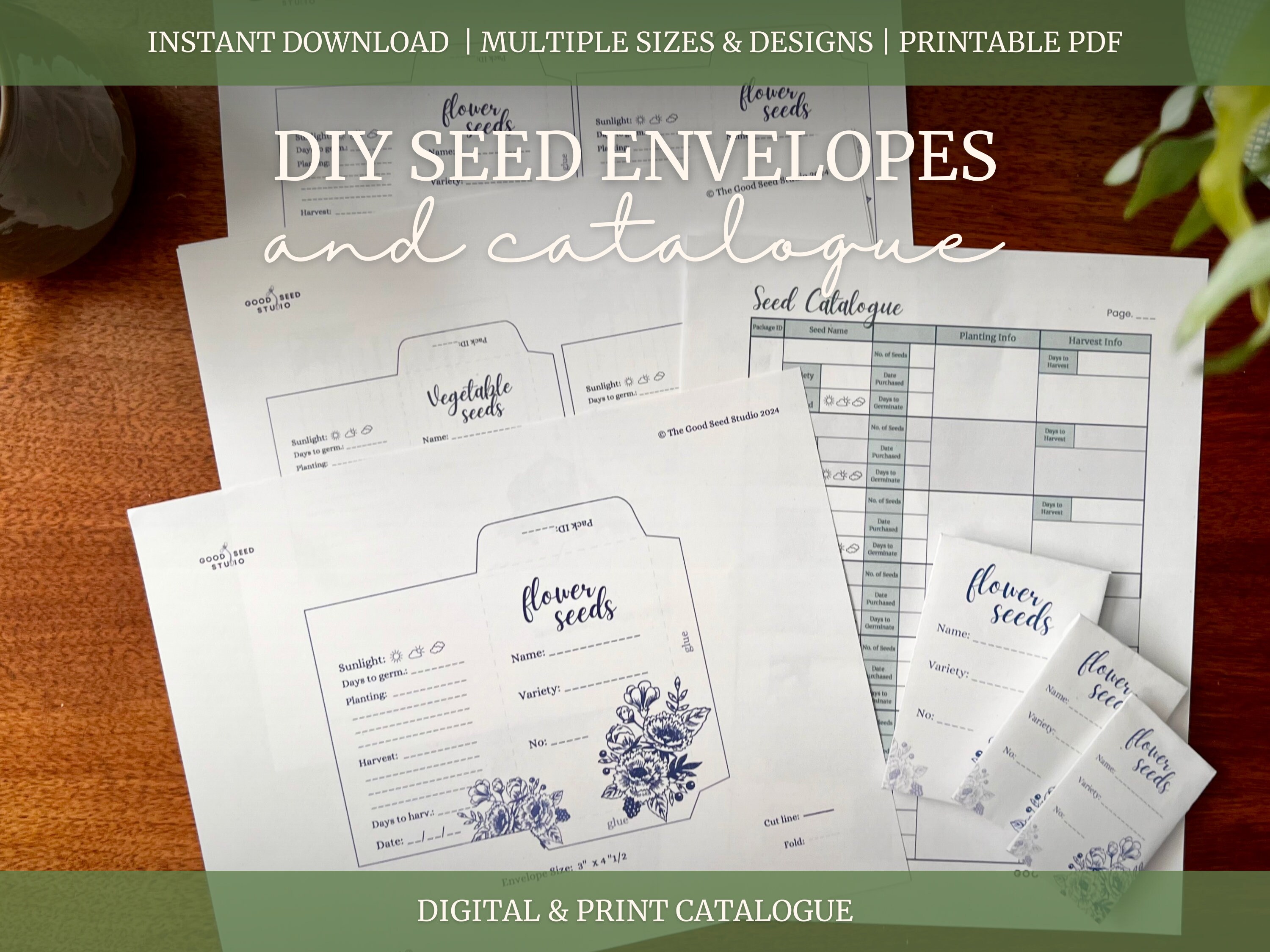 Seed Envelope Template and Seed Organizer| Printable Seed Pack Design ...