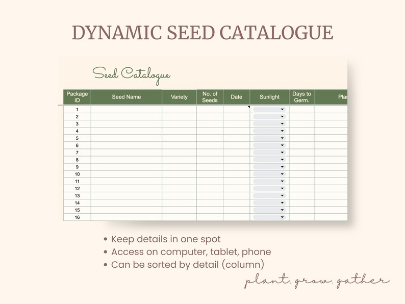 Seed Envelope Template and Seed Organizer Printable Seed Pack Design ...