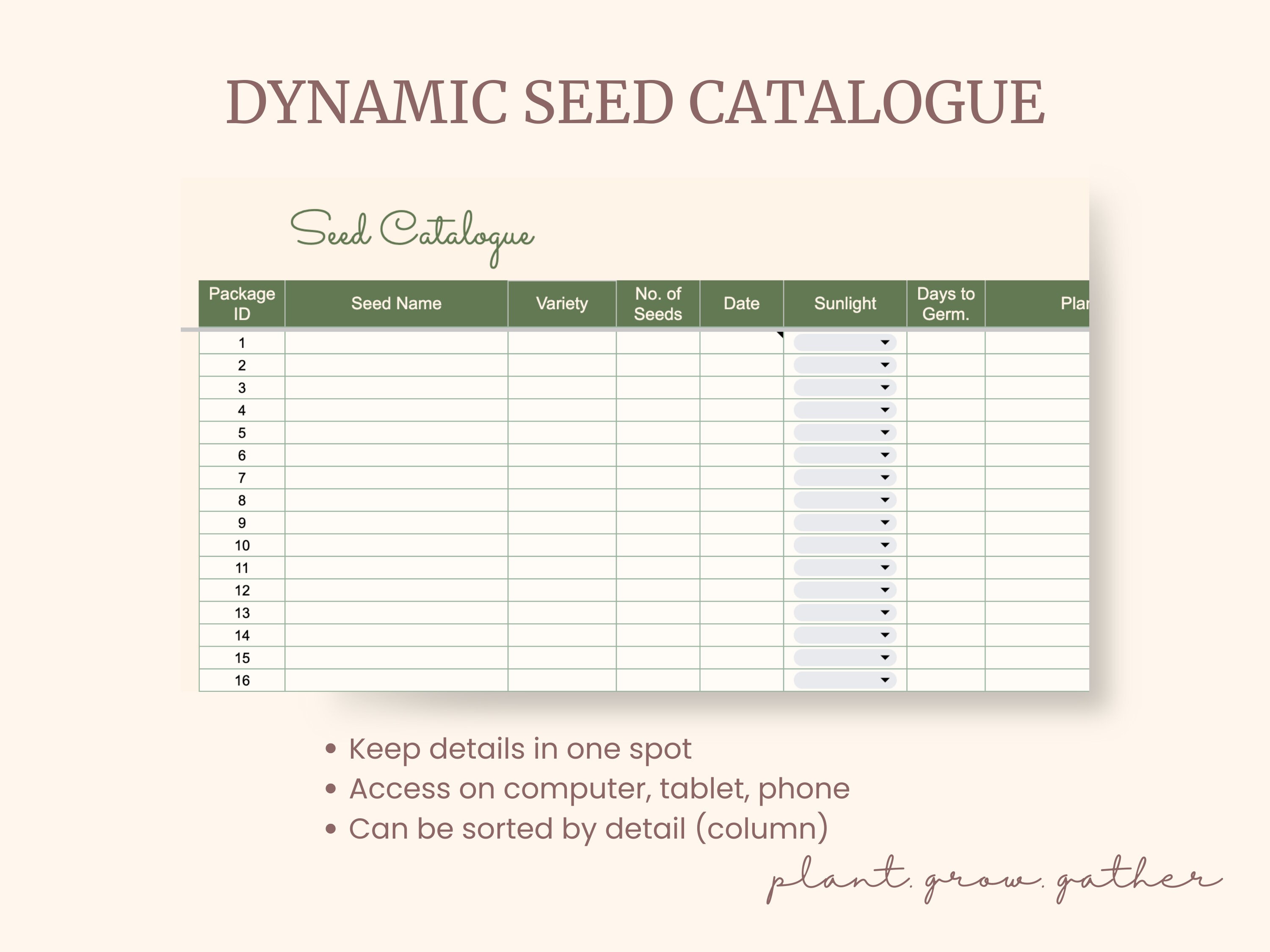Seed Envelope Template and Seed Organizer Printable Seed Pack Design ...