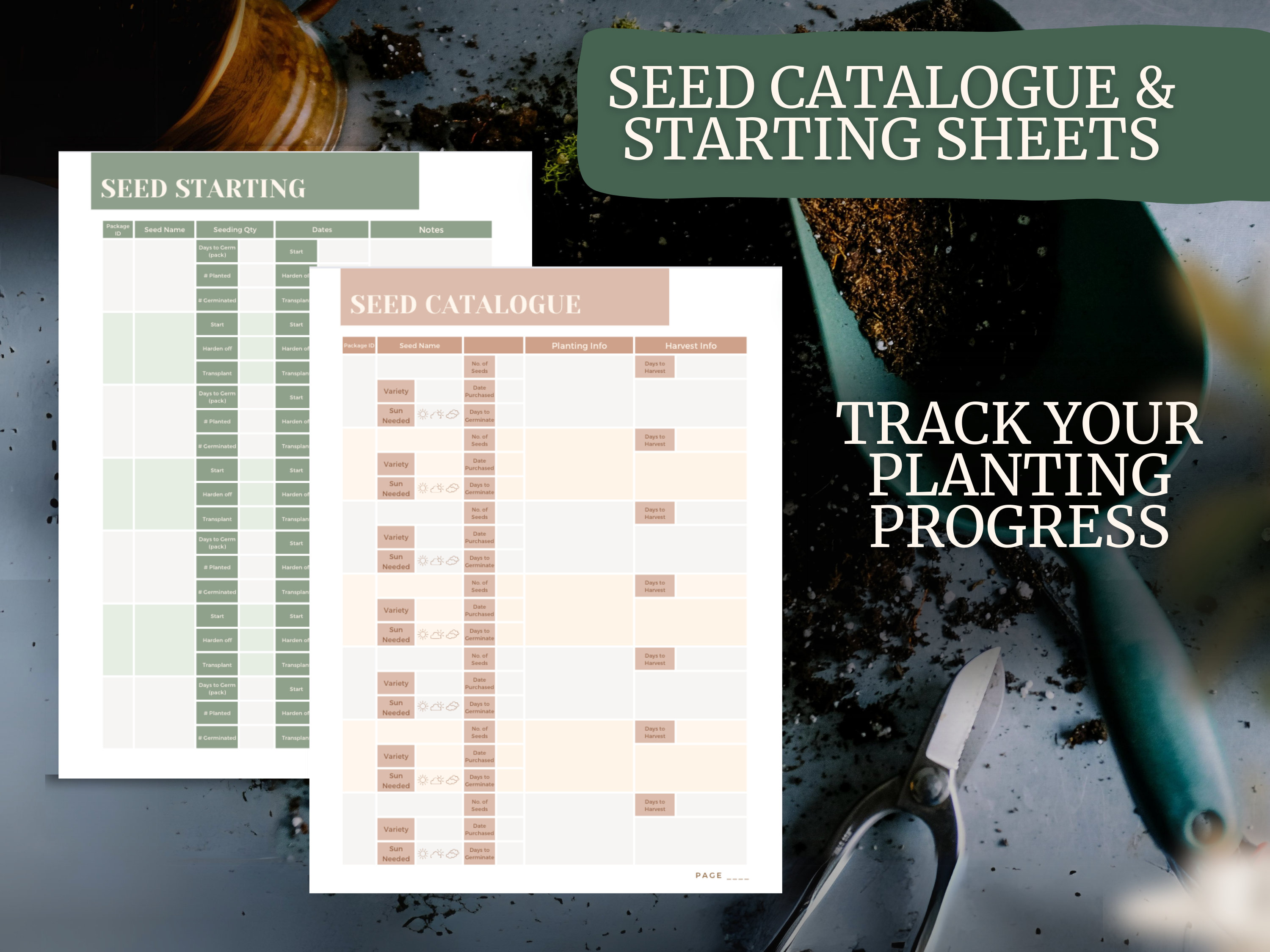 Printable Garden Planner: Seed Starting Organizer (digital Download) - Etsy