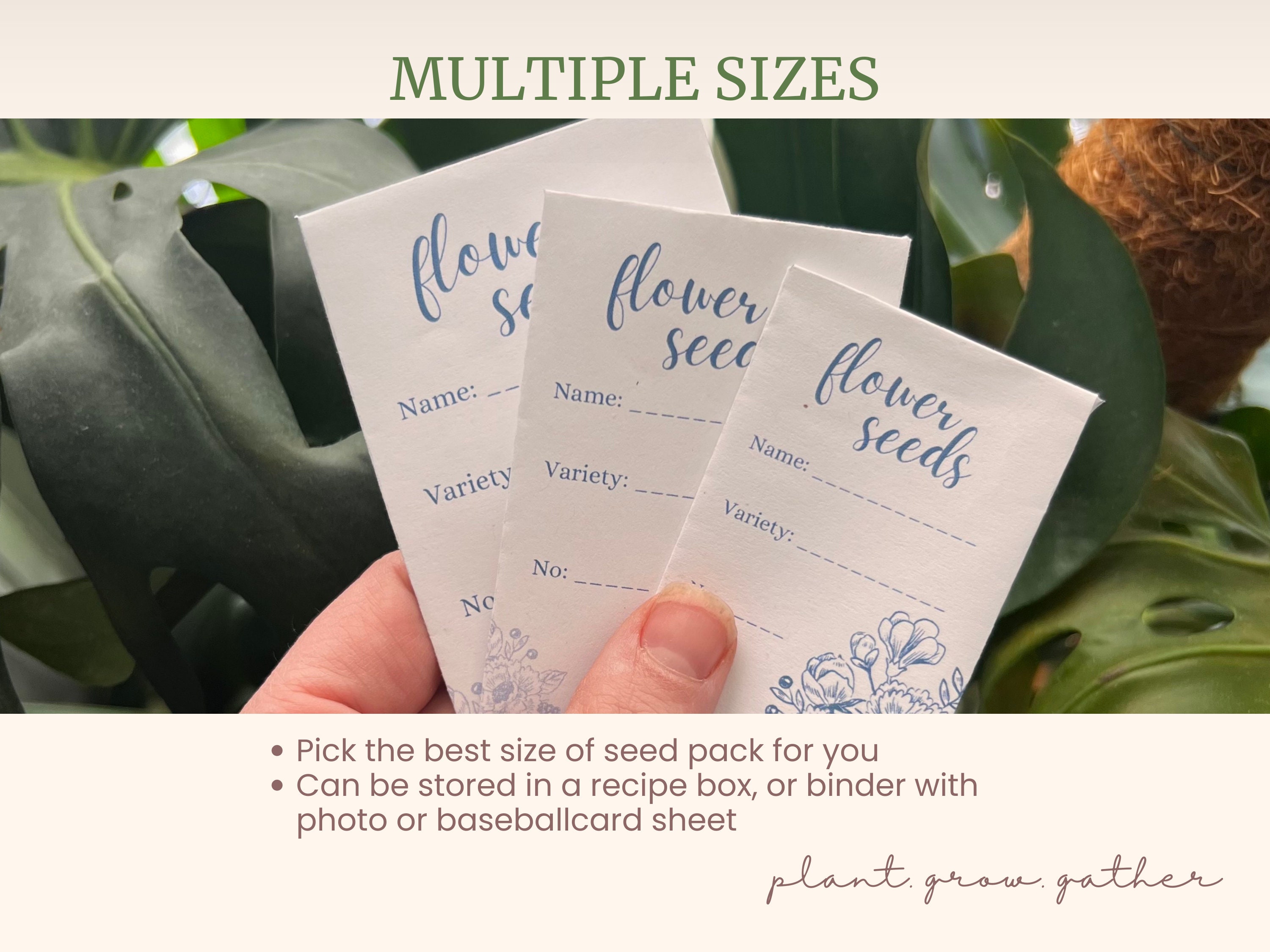 Seed Envelope Template and Seed Organizer Printable Seed Pack Design ...