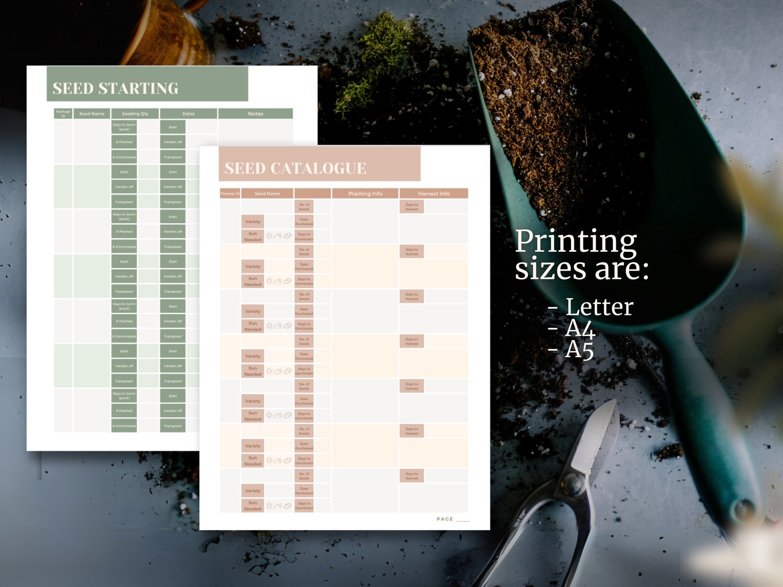 Seed Starting Sheet and Seed Catalogue for Organizing | Printable PDF ...