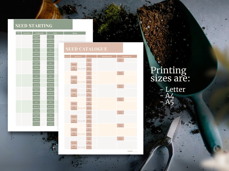 Seed Starting Sheet & Catalogue: Printable Garden Organizer (PDF) - Etsy