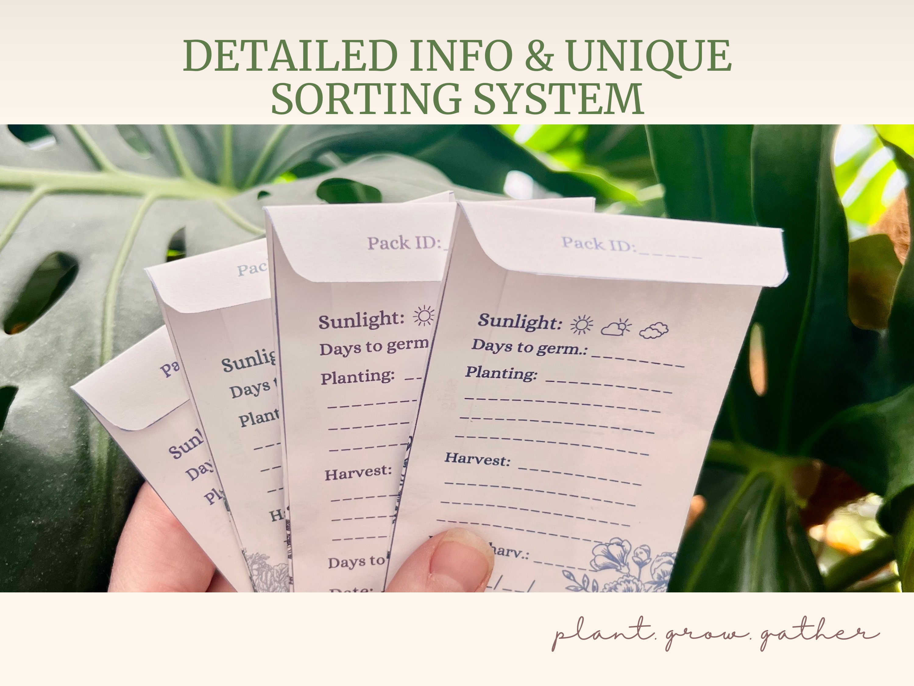 Seed Envelope Template and Seed Organizer Printable Seed Pack Design ...