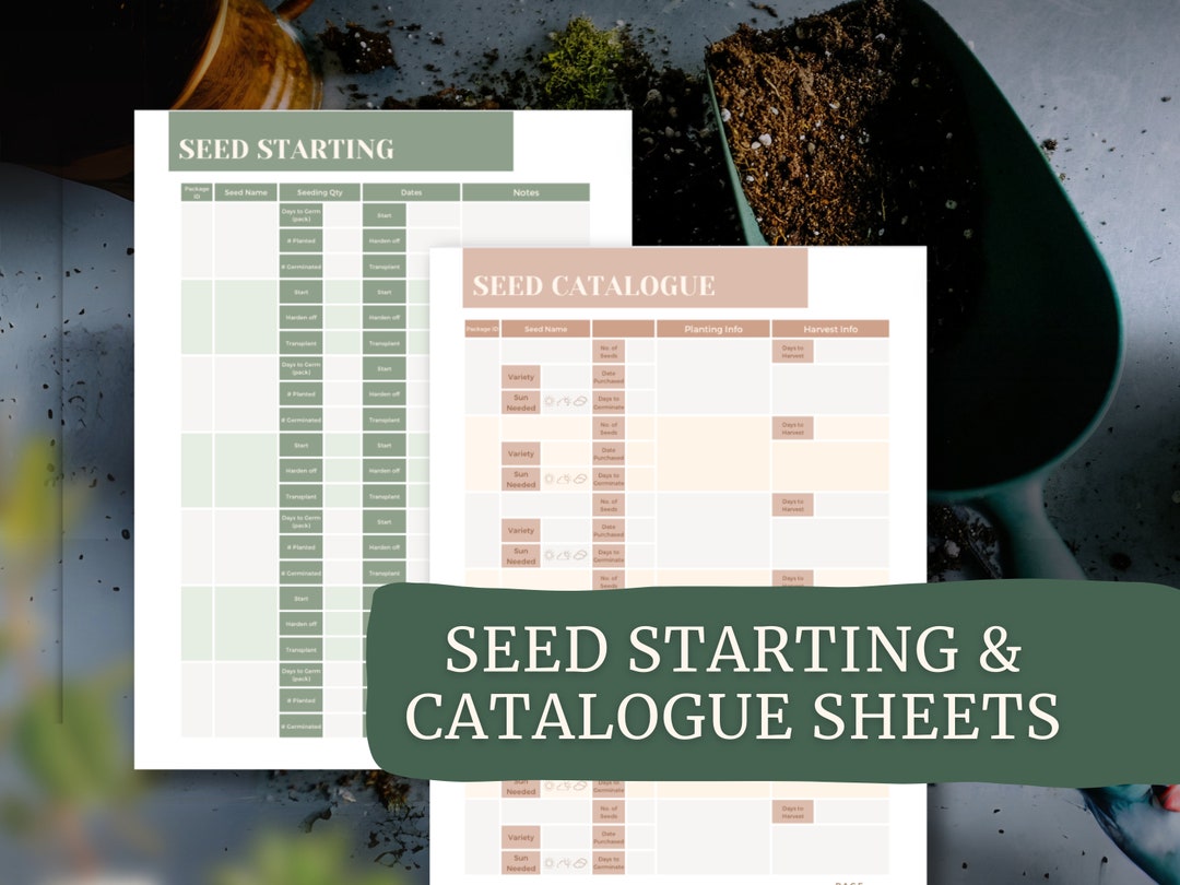 Seed Starting Sheet & Catalogue: Printable Garden Organizer (PDF) - Etsy