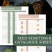 Seed Starting Sheet and Seed Catalogue for Organizing | Printable PDF ...