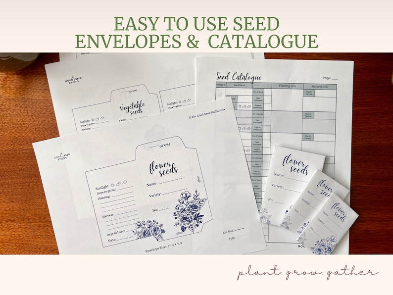 Seed Envelopes & Seed Organizer| Printable Seed Pack Design | Custom ...