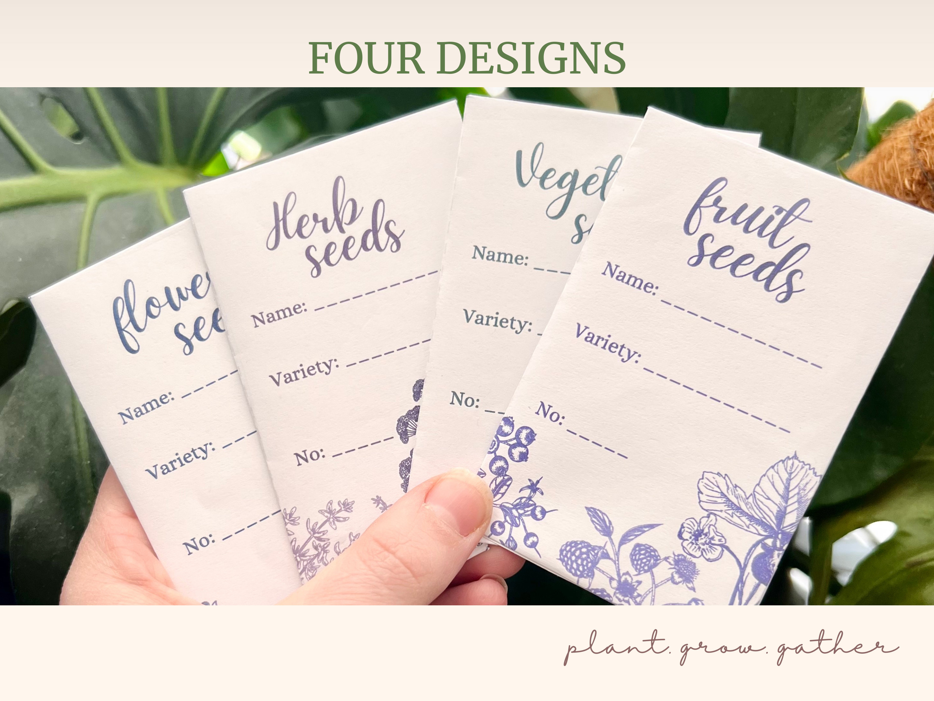 Seed Envelope Template and Seed Organizer Printable Seed Pack Design ...