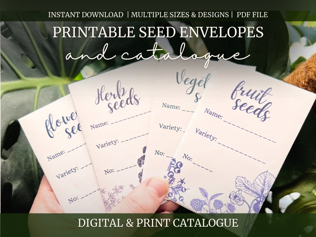 Seed Pack & Seed Organizer Printable Seed Envelope Design Custom Seed ...