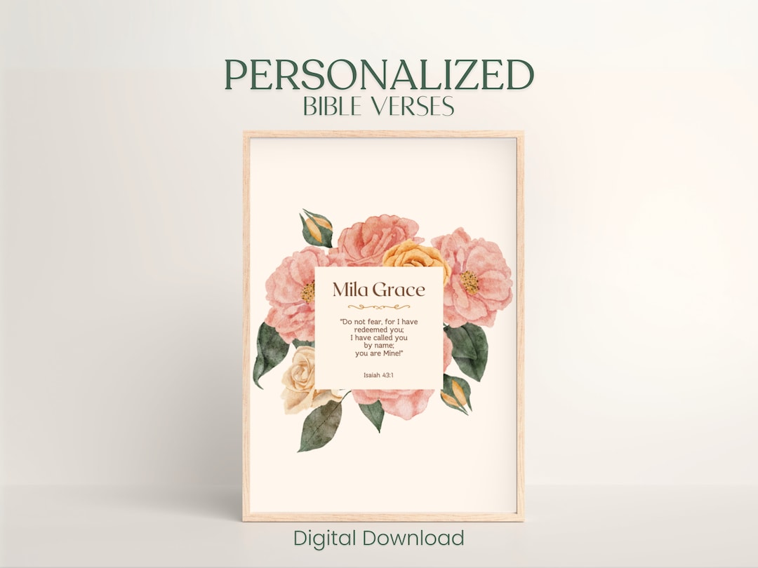Personalized Custom Bible Verse Print Baptism Gift Christening Gift ...