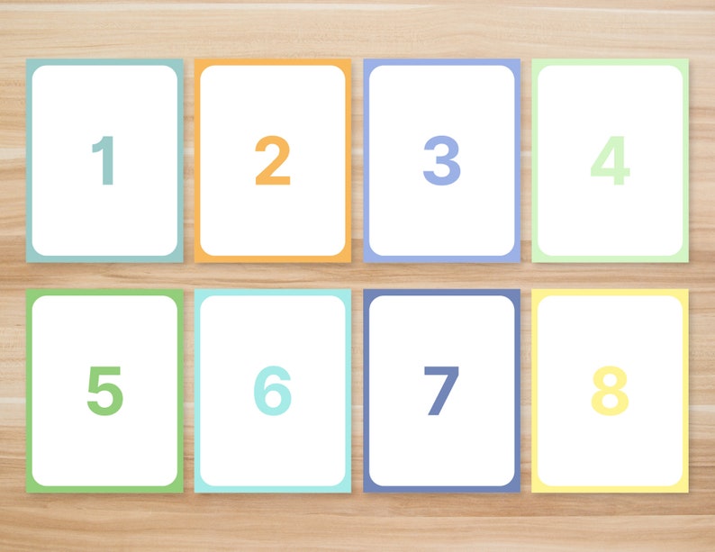 Numbers Flashcards 1-20 - Etsy