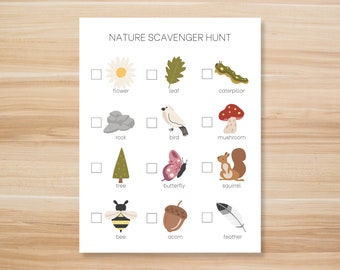 Nature Scavenger Hunt Printable Homeschool Forest School Nature ...