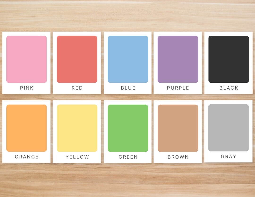 Color Flashcards - Etsy