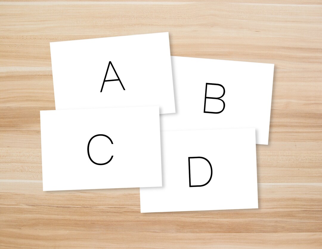 Simple Alphabet Flashcards - Etsy