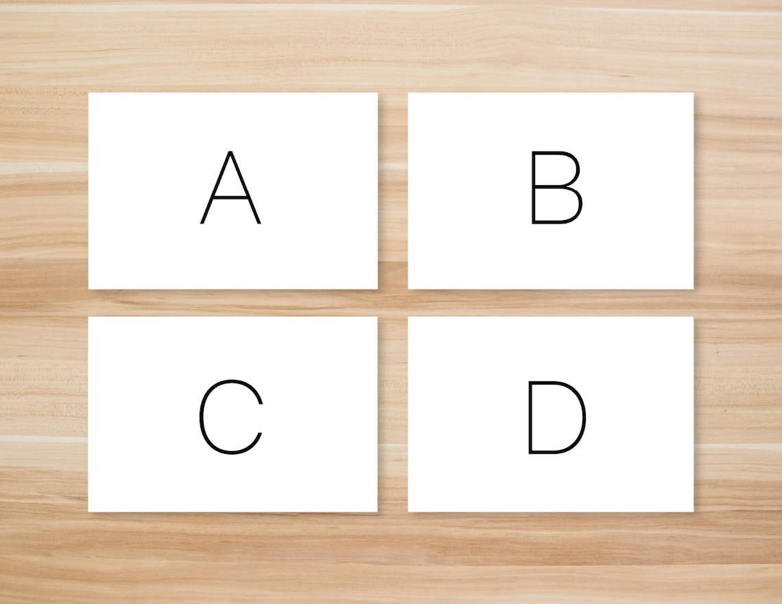 Simple Alphabet Flashcards - Etsy