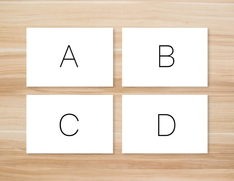 Simple Alphabet Flashcards - Etsy