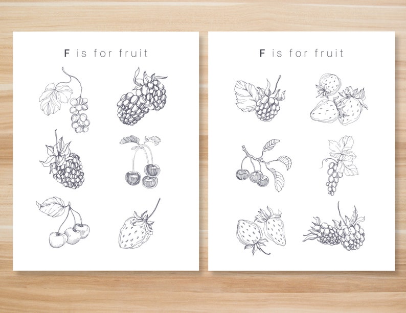 Fruit Coloring Sheet - Etsy