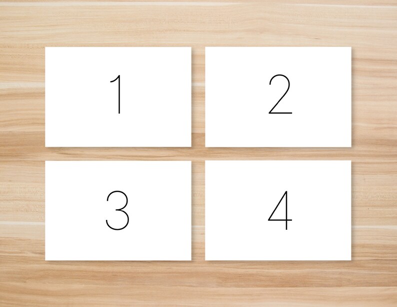 Simple Number Flashcards - Etsy