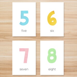 Numbers Flashcards - Etsy