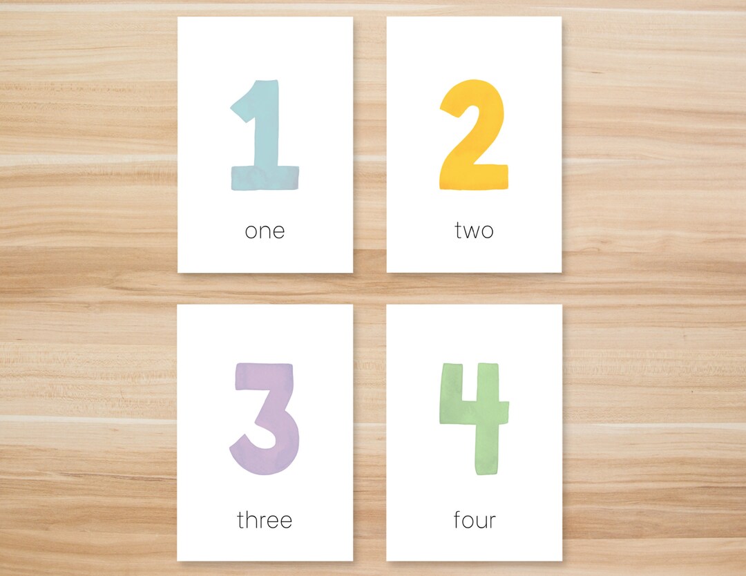 Numbers Flashcards - Etsy