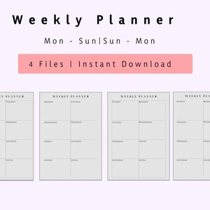 Minimalist Printable Weekly Planner, Minimalist Digital Weekly Planner ...