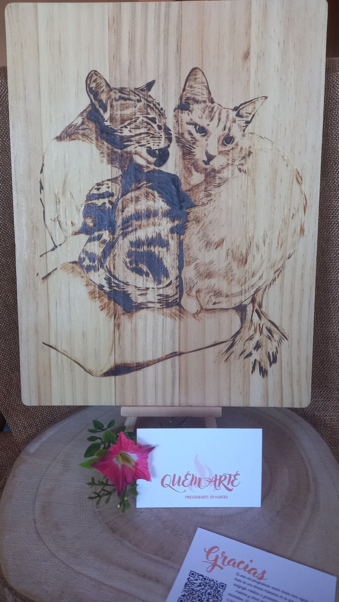 Personalized Wood Pyrography Cats - Etsy