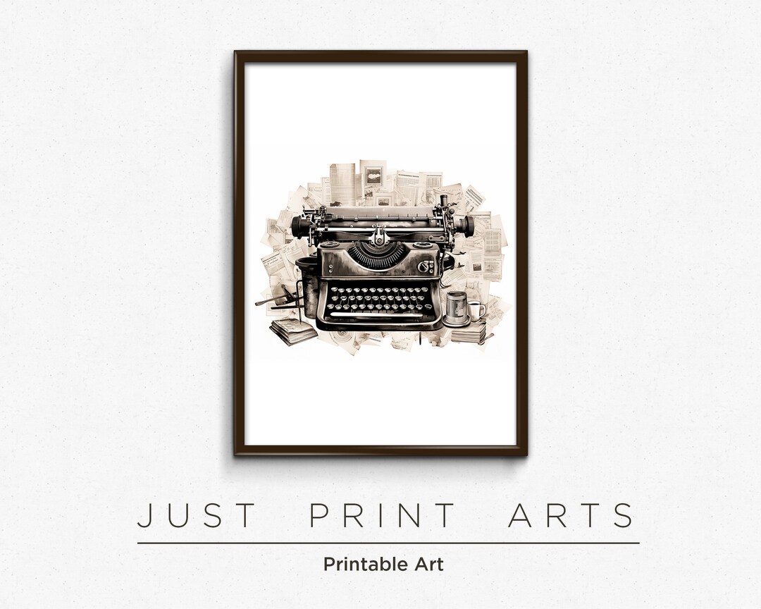 Typewriter Wall Art Black and White Typewriter Office Decor Typewriter ...
