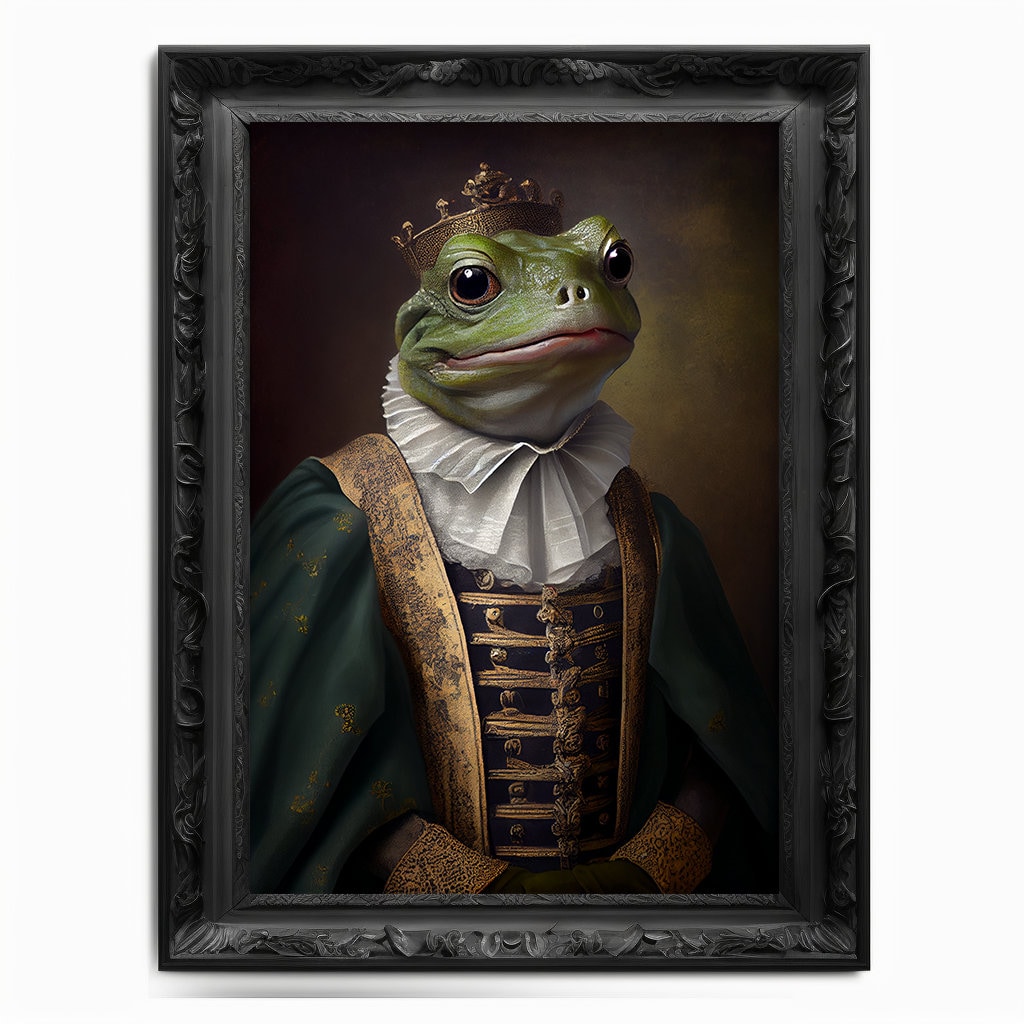 Pepe the Frog Wall Art Print, Vintage Regal Pepe the Frog Art Poster ...