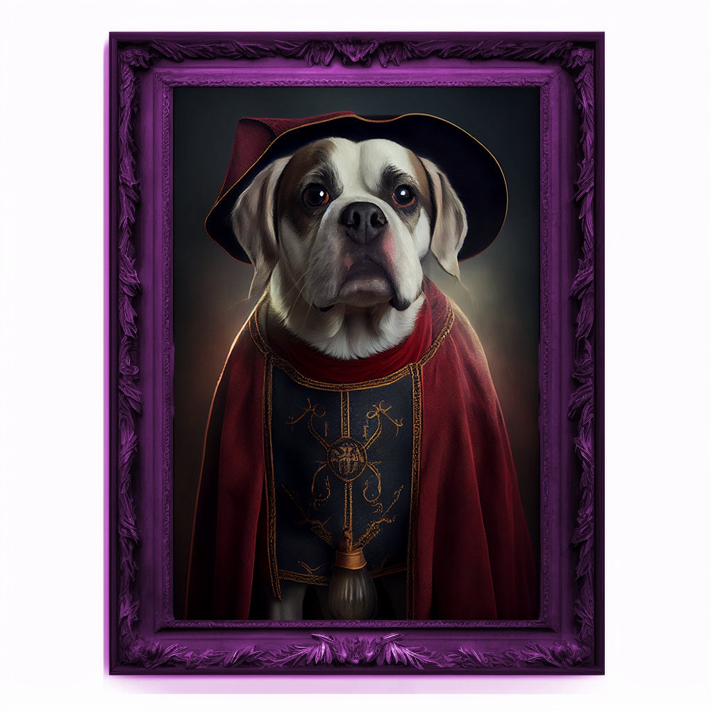 Wizard Dog Portrait, Magician Poster, Animal Painting, Altered Art ...
